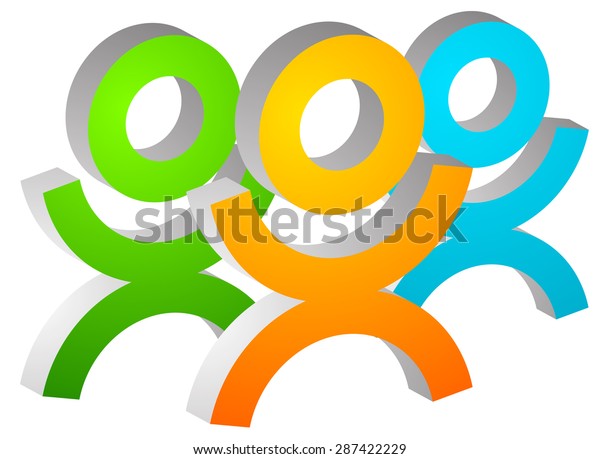 Group Three 3d Person Character Vector Stock Vector (Royalty Free ...