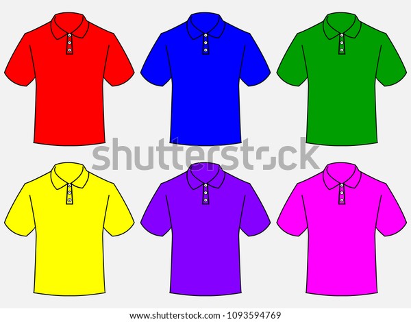 Group Tshirts Different Colors Vector Illustration Stock Vector ...