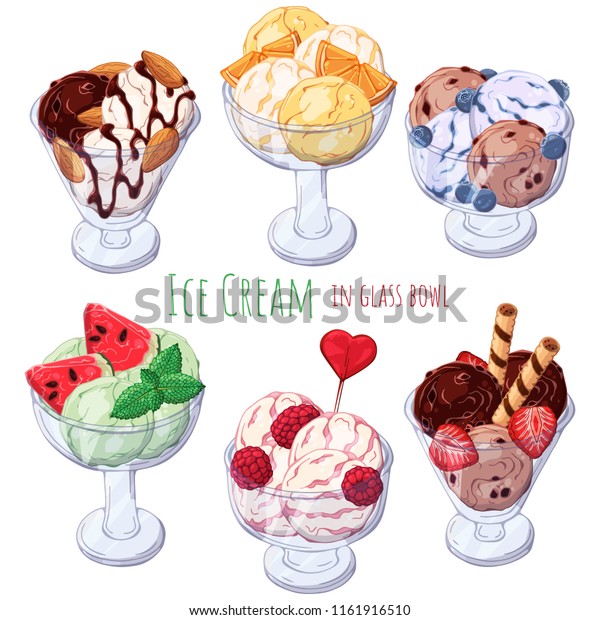 Group Vector Colorful Illustrations On Sweets Stock Vector (Royalty ...