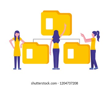 Group Women Folder File Data Stock Vector (Royalty Free) 1204737208 ...