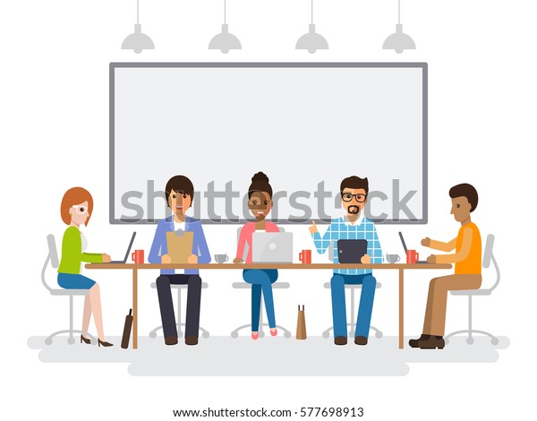 Group Working People Businessmen Businesswomen Meeting Stock Vector ... Group Working People Businessmen Businesswomen Meeting Stock Vector ...