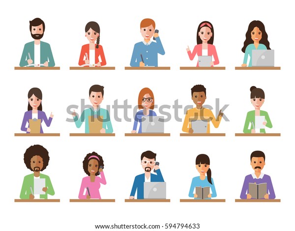 Group Working People Diversity On White Stock Vector (Royalty Free ...
