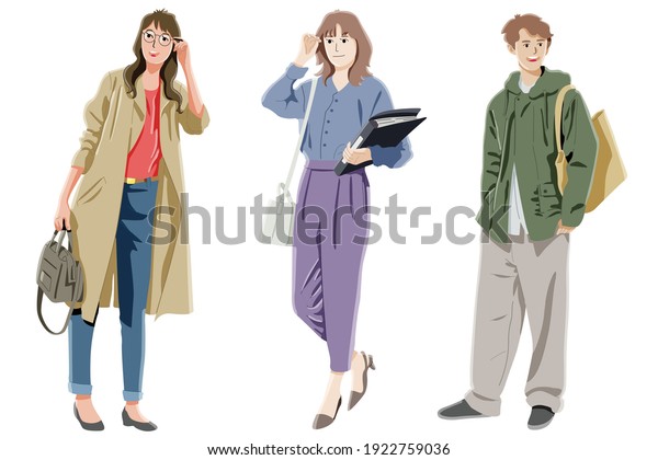 Group Working People Standing Pose Stock Vector (Royalty Free ...