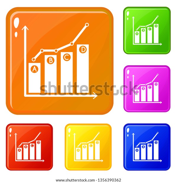 Grow Chart Icons Set Collection Vector Stock Vector (Royalty Free ...