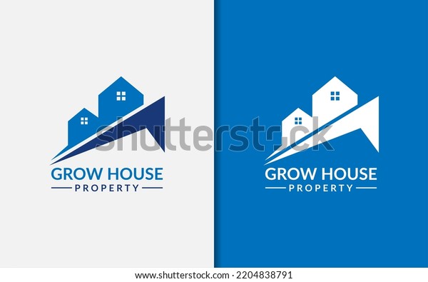 Grow House Property Logo Design Modern Stock Vector (Royalty Free ...