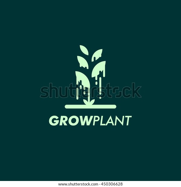 Grow Plant Logo Design Template Vector Stock Vector (Royalty Free ...