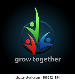 Grow Together Symbol Vector Abstract Stock Vector (Royalty Free ...