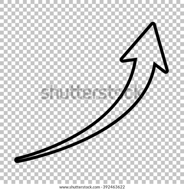 Growing Arrow Sign Line Icon On Stock Vector (Royalty Free) 392463622