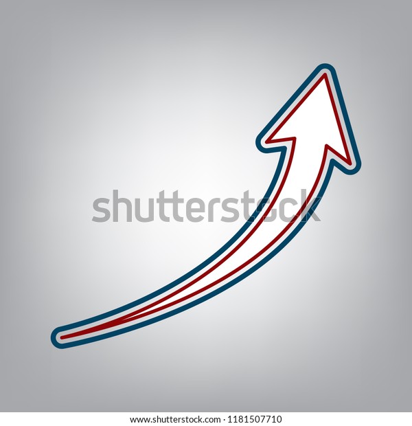 Growing Arrow Sign Vector Dark Red Stock Vector (Royalty Free ...