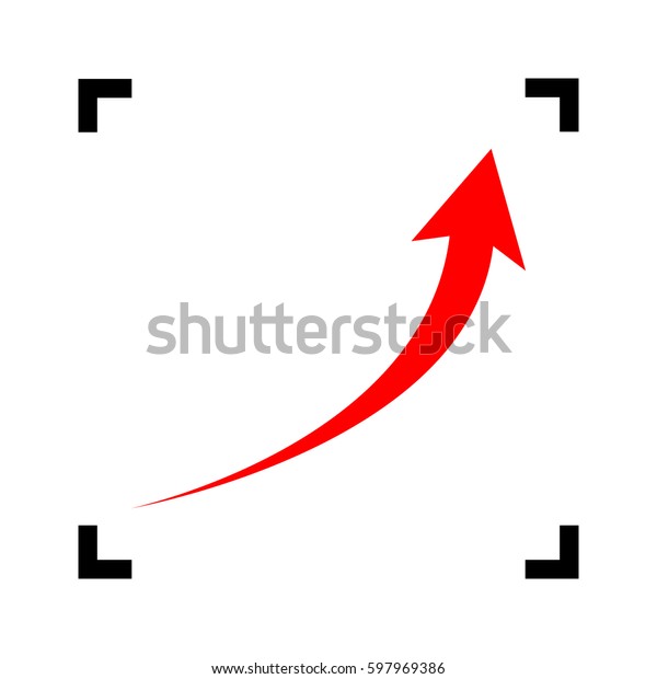 Growing Arrow Sign Vector Red Icon Stock Vector (Royalty Free) 597969386