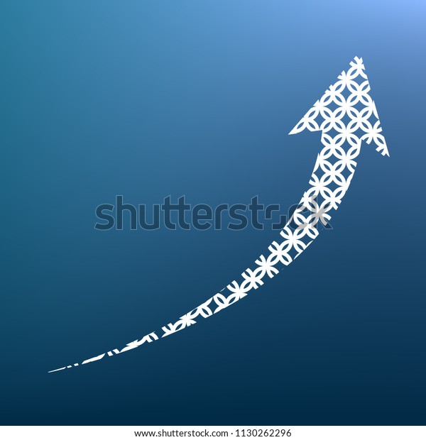 Growing Arrow Sign Vector White Textured Stock Vector (Royalty Free ...