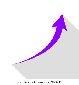 Growing Arrow Sign Violet Icon Flat Stock Vector (Royalty Free ...