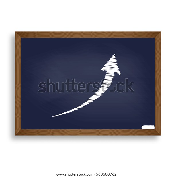 Growing Arrow Sign White Chalk Icon Stock Vector (Royalty Free ...