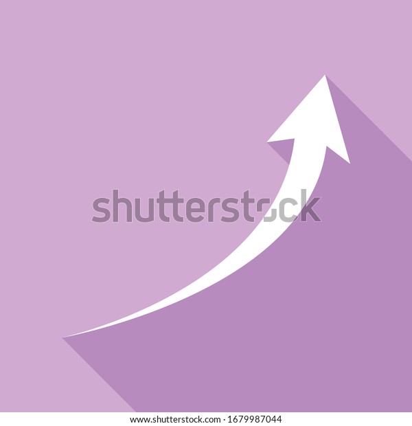 Growing Arrow Sign White Icon Long Stock Vector (Royalty Free) 1679987044
