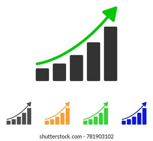 Growing Bar Chart Trend Icon Vector: เวกเตอร์สต็อก (ปลอดค่าลิขสิทธิ์ ...