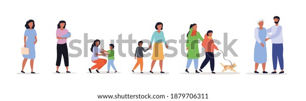 Growing Concept Baby Adult Sequential Drawings Stock Vector (Royalty ...