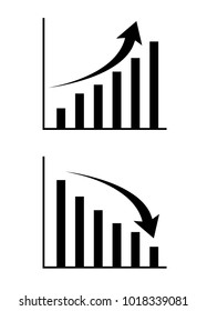 Growing Decline Graph Flat Style Icon Stock Vector (Royalty Free ...