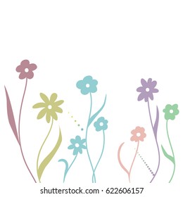 Growing Flowers Vector Illustration Stock Vector (Royalty Free ...