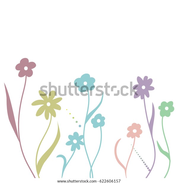 Growing Flowers Vector Illustration Stock Vector (Royalty Free ...