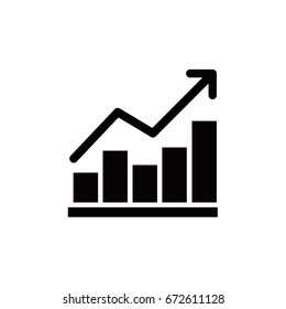 Growing Graph Icon Bar Chart Vector Stock Vector (Royalty Free ...