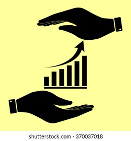 Growing Graph Sign Save Protect Symbol Stock Vector (Royalty Free ...