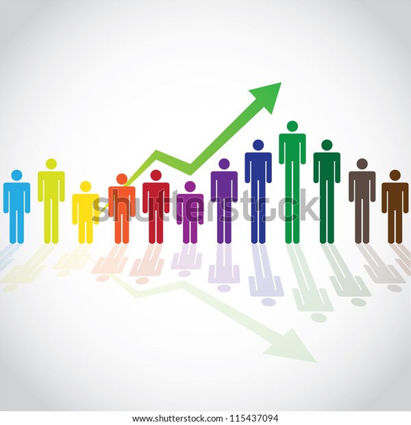 Growing People Graph Concept Illustration Stock Vector (Royalty Free ...