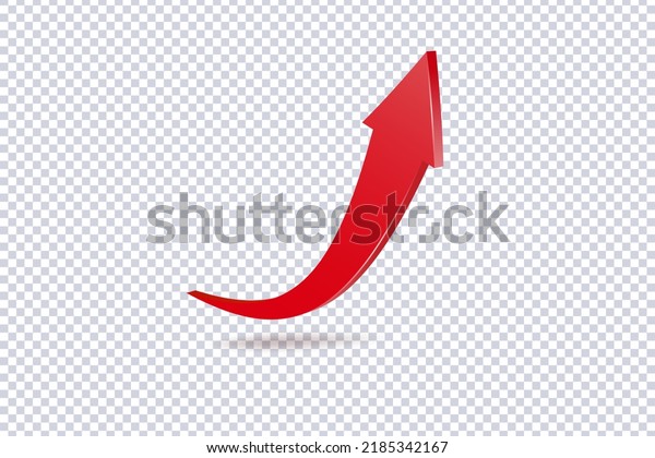 Creciendo flecha roja hacia arriba. Signo: vector de stock (libre de ...