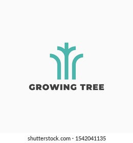 Growing Tree Illustration Logo Template Design 스톡 벡터(로열티 프리) 1542041135 ...