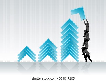 Growth Arrow Graphbusiness Teamwork Chart Concept Stock Vector (Royalty ...
