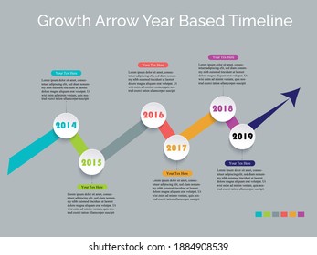 Growth Arrow Year Based Timeline Infographic Stock Vector (Royalty Free ...