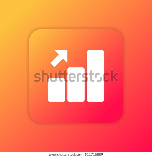 Growth Bar Chart Orange Bright App Stock Vector (Royalty Free ...