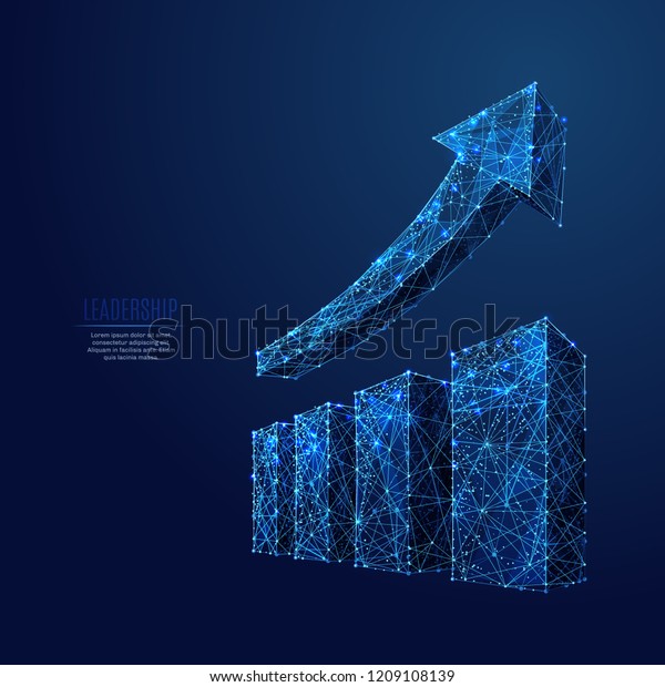 Growth Chart Business Technological Concept Polygonal Stock Vector ...