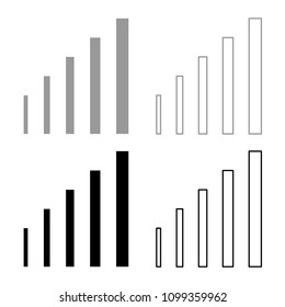 Growth Chart Icon Set Grey Black: vector de stock (libre de regalías ...