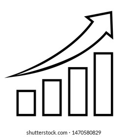 Growth Chart Line Icon Logo Isolated Stock Vector (Royalty Free ...