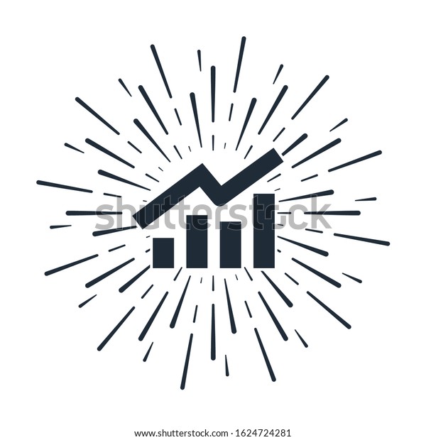 Growth Chart Rays Salute Achievement Data Stock Vector (Royalty Free ...