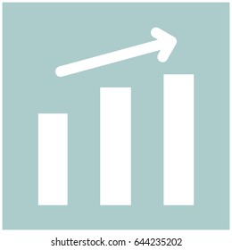 Growth Chart White Icon Stock Vector (Royalty Free) 644235202 ...