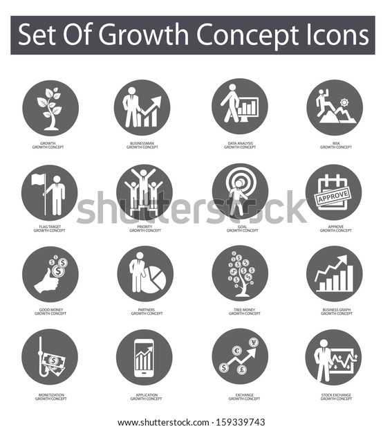 Growth Concept Iconsgray Version On White Stock Vector (Royalty Free ...