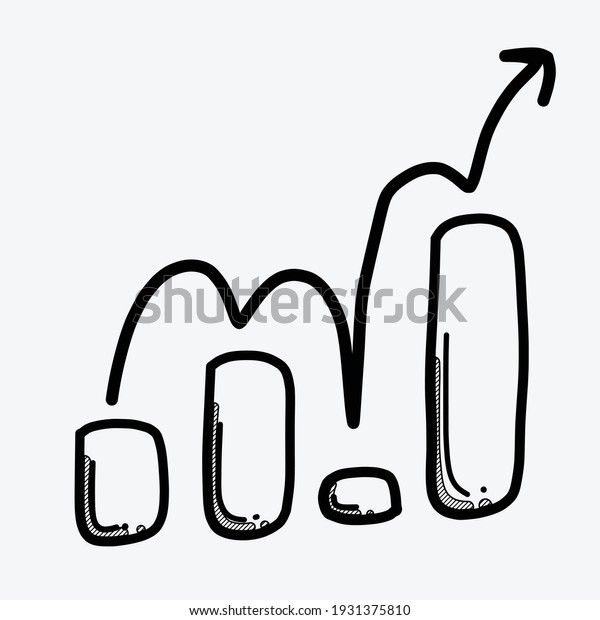 Growth Graph Doodle Vector Icon Drawing Stock Vector (Royalty Free ...