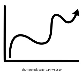 Growth Graph Icon On White Background Stock Vector (Royalty Free ...