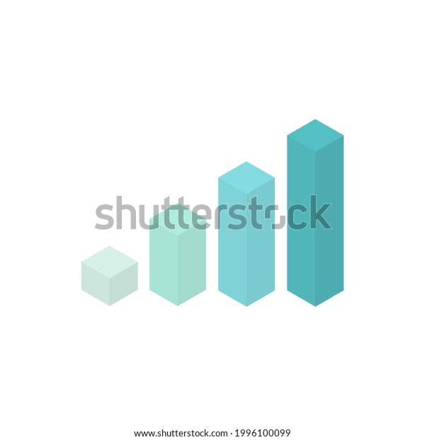 Growth Graph Isometric Chart Blue Square Stock Vector (Royalty Free ...