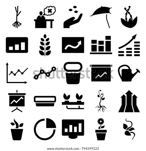 Growth Icons Set 25 Editable Filled Stock Vector (Royalty Free ...