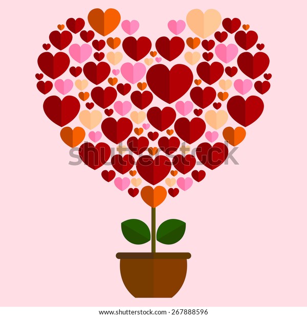 Growth Love Heart Shape Design Multicolored Stock Vector (Royalty Free ...