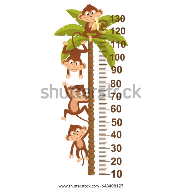 Growth Measure Monkey On Palm Vector Stock Vector (Royalty Free ...