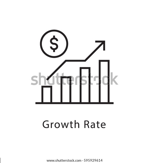 Growth Rate Vector Line Icon 스톡 벡터(로열티 프리) 595929614