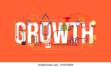 Growth Typography Design Concept Stock Vector (Royalty Free) 475570459 ...