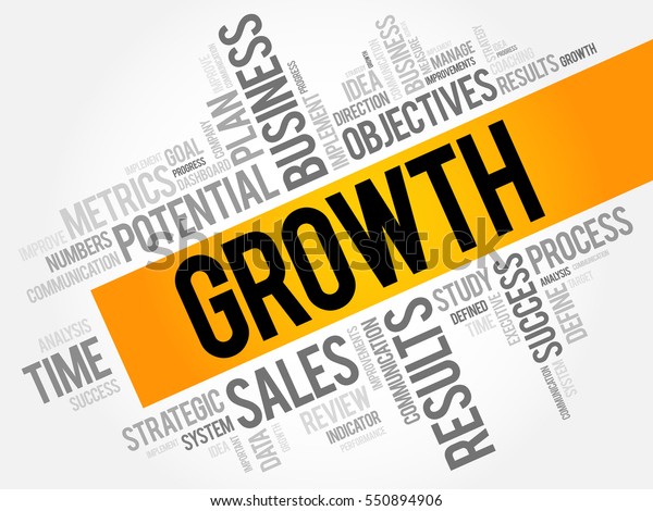 Growth Word Cloud Collage Business Concept Stock Vector Royalty Free