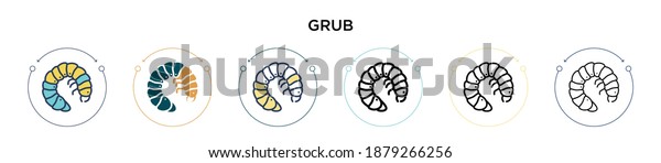 Grub Icon Filled Thin Line Outline Stock Vector (Royalty Free ...