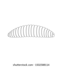 Grub Silhouette Outline Vector Icon Stock Vector (Royalty Free ...