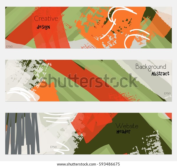 Grudge Textured Strokes Red Green Banner Stock Vector (Royalty Free ...