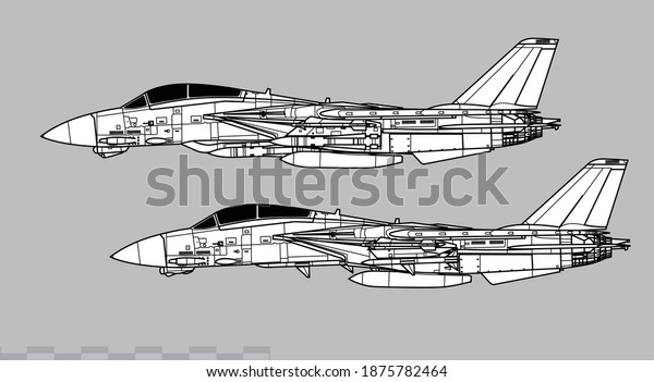 Grumman F14 Tomcat Vector Drawing Navy Stock-vektor (royaltyfri ...